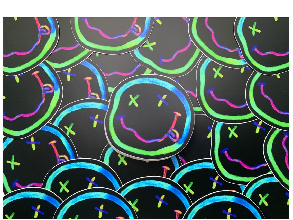 Rainbow nirvana sticker / rock band sticker / music sticker / | Etsy