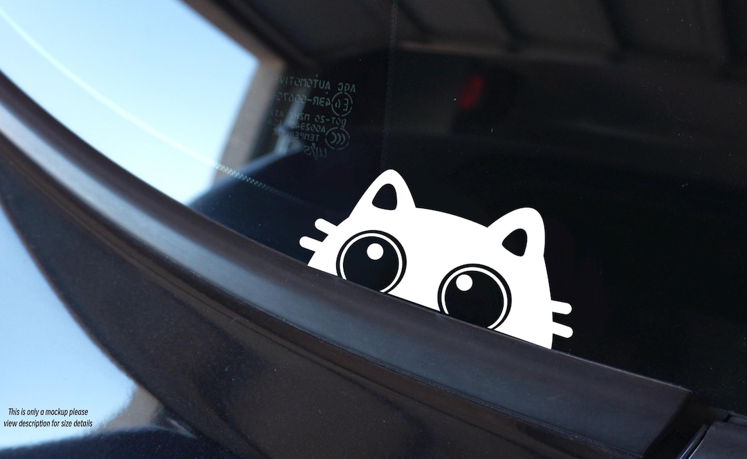 Peeking Cat Decal, Available in Multiple Colors, Holographic, Car Decal ...