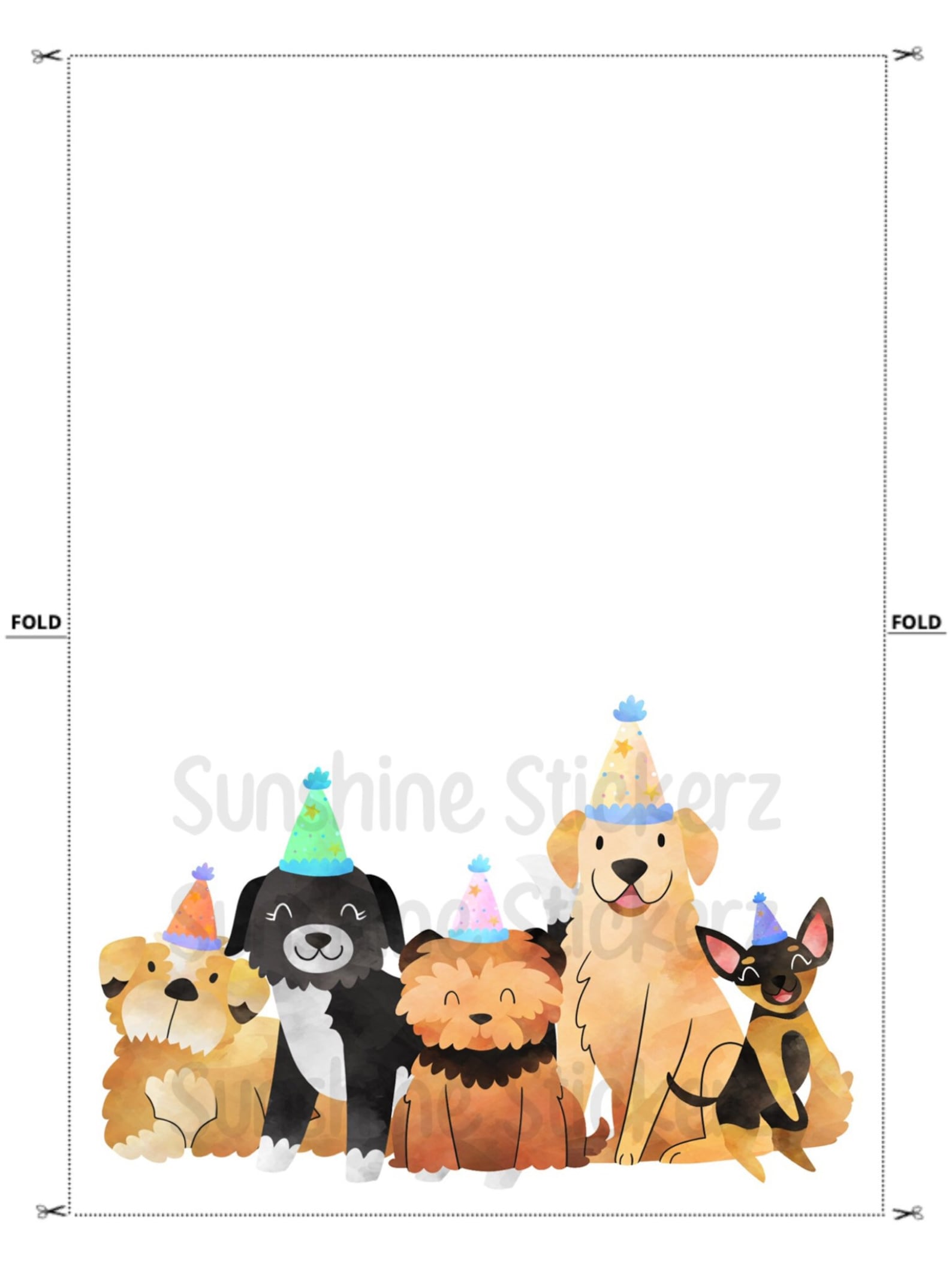 Printable Cute Dogs Birthday Card / Digital Card / Celebration | Etsy