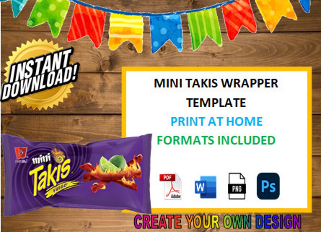 Mini Takis Wrapper Template Custom Takis Template - Etsy Ireland