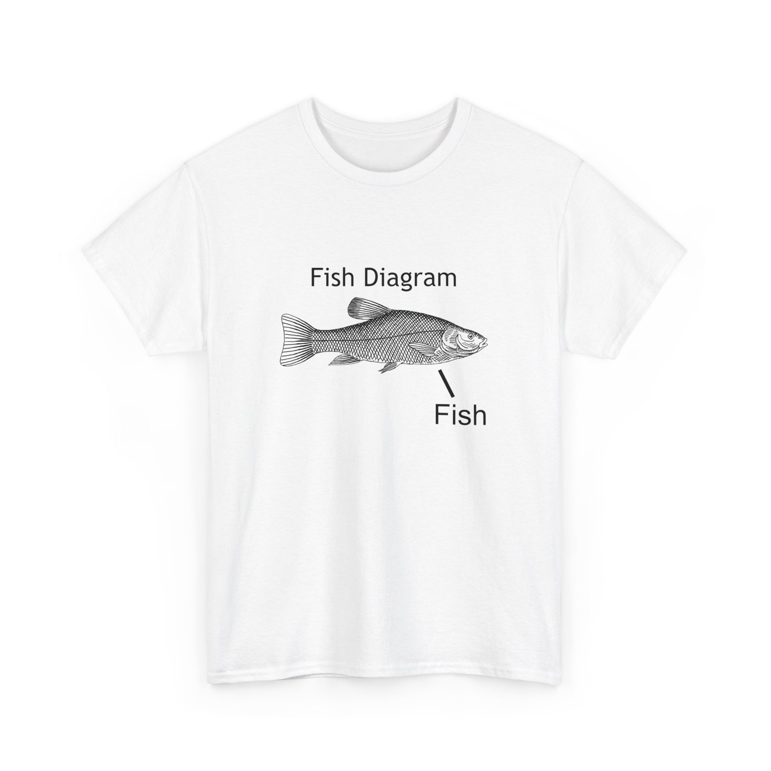 Fish Diagram Shirt, Funny Meme Shirt, Ironic Shirt, Cursed, Funny Gift ...