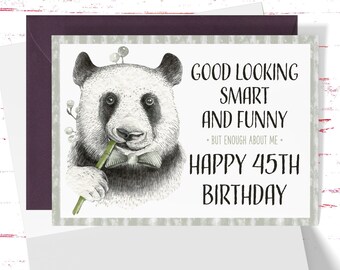 Funny 45th Birthday Card. It Seems Like Only Yesterday You Were 44 From ...