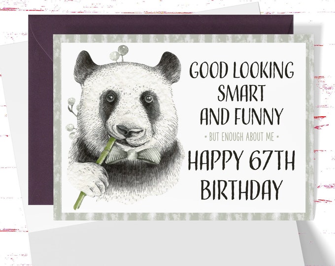 67th Birthday Card, Funny 67th Birthday Card, Funny Middle Finger Card ...