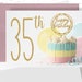 35th Birthday Card for Her, Beautiful Birthday Cake Card With Gold ...