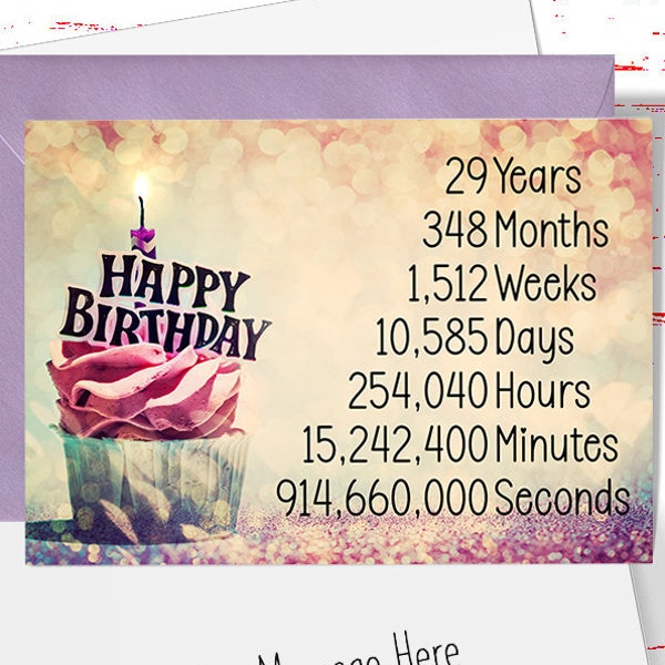 29th Birthday Card - Etsy