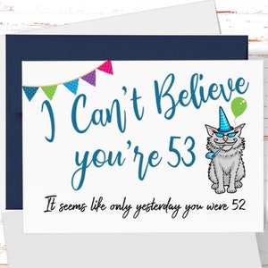 Funny 53rd Birthday Card for Her, Sarcastic Birthday Card for 53rd ...