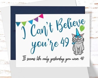 Funny 49th Birthday Card, Cheeky Rude Novelty Cards for Her or Him ...
