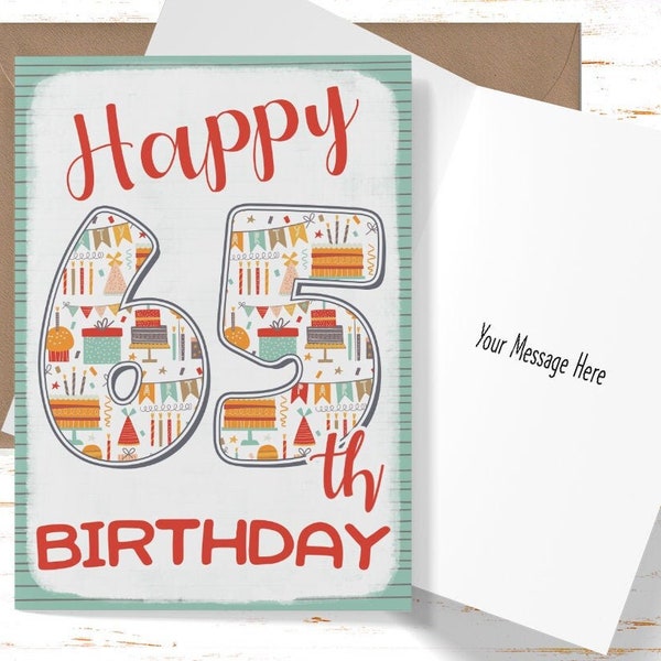 65th Birthday Card - Etsy