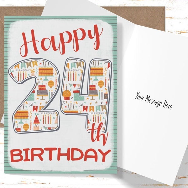 24th Birthday Card - Etsy