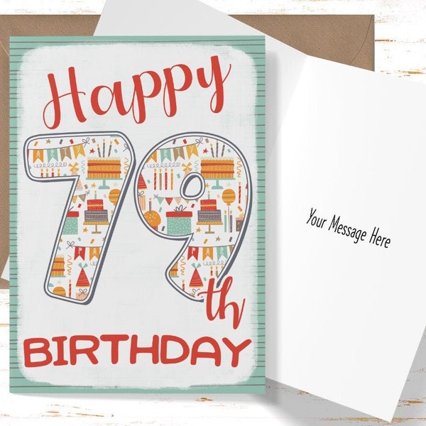 Happy 79th Birthday Card - Etsy