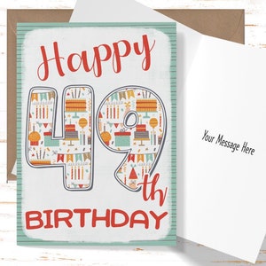 Happy 49th Birthday Card for Her Birthday Card for 49th - Etsy