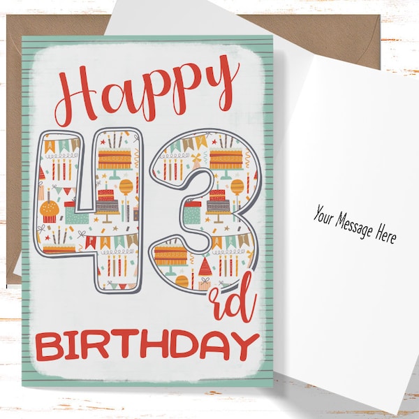 43rd Birthday - Etsy