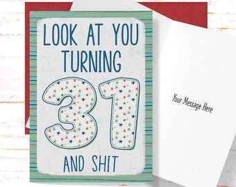 Funny 31 Birthday Card | Etsy