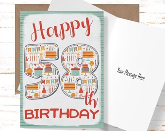 Happy 58th Birthday | Etsy