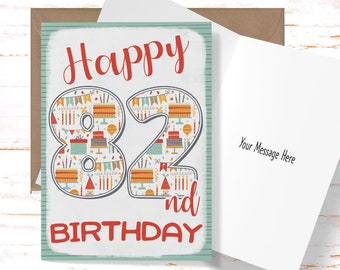 82nd Birthday Card | Etsy