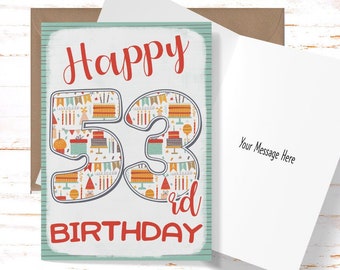 53rd Birthday Card - Etsy