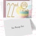 22nd Birthday Card for Her, Beautiful Birthday Cake Card With Gold ...