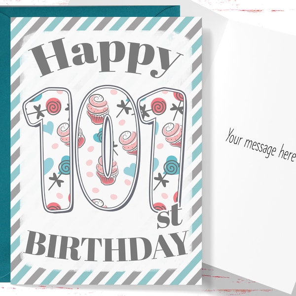 Happy 101st Birthday Card - Etsy