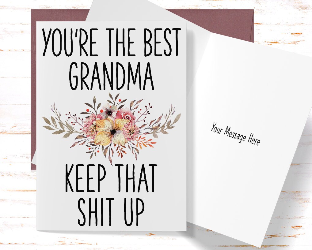 Funny Card for Grandma, Birthday Card for Grandma, Greeting Card for ...