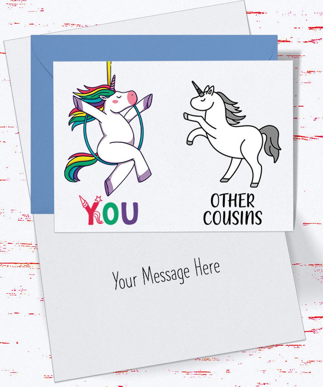 Cousin Birthday Card, Funny Card Cousin Greeting Card for Cousin, Other Cousins Unicorn Card - Etsy