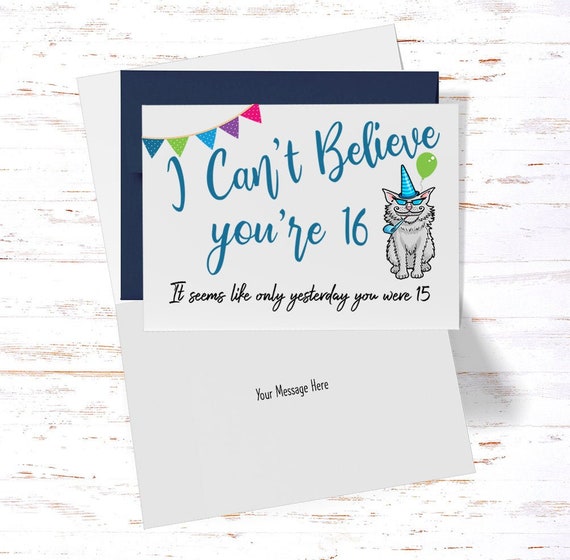 Funny 16th Birthday Card for Her Sarcastic Birthday Card for - Etsy
