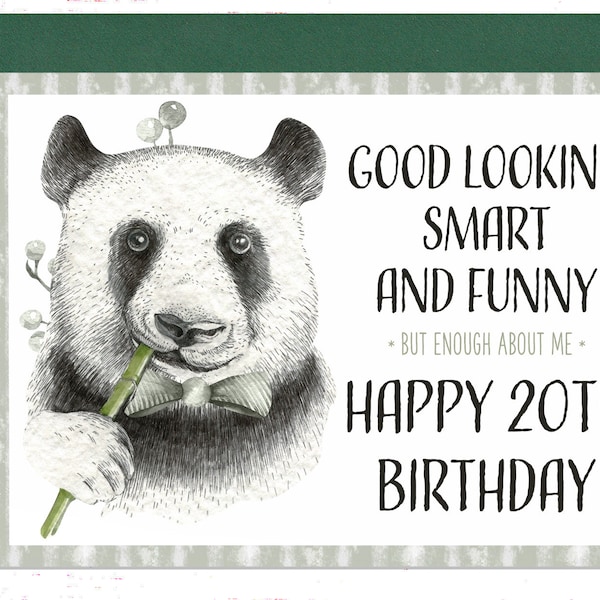 Funny Birthday Card 20th - Etsy