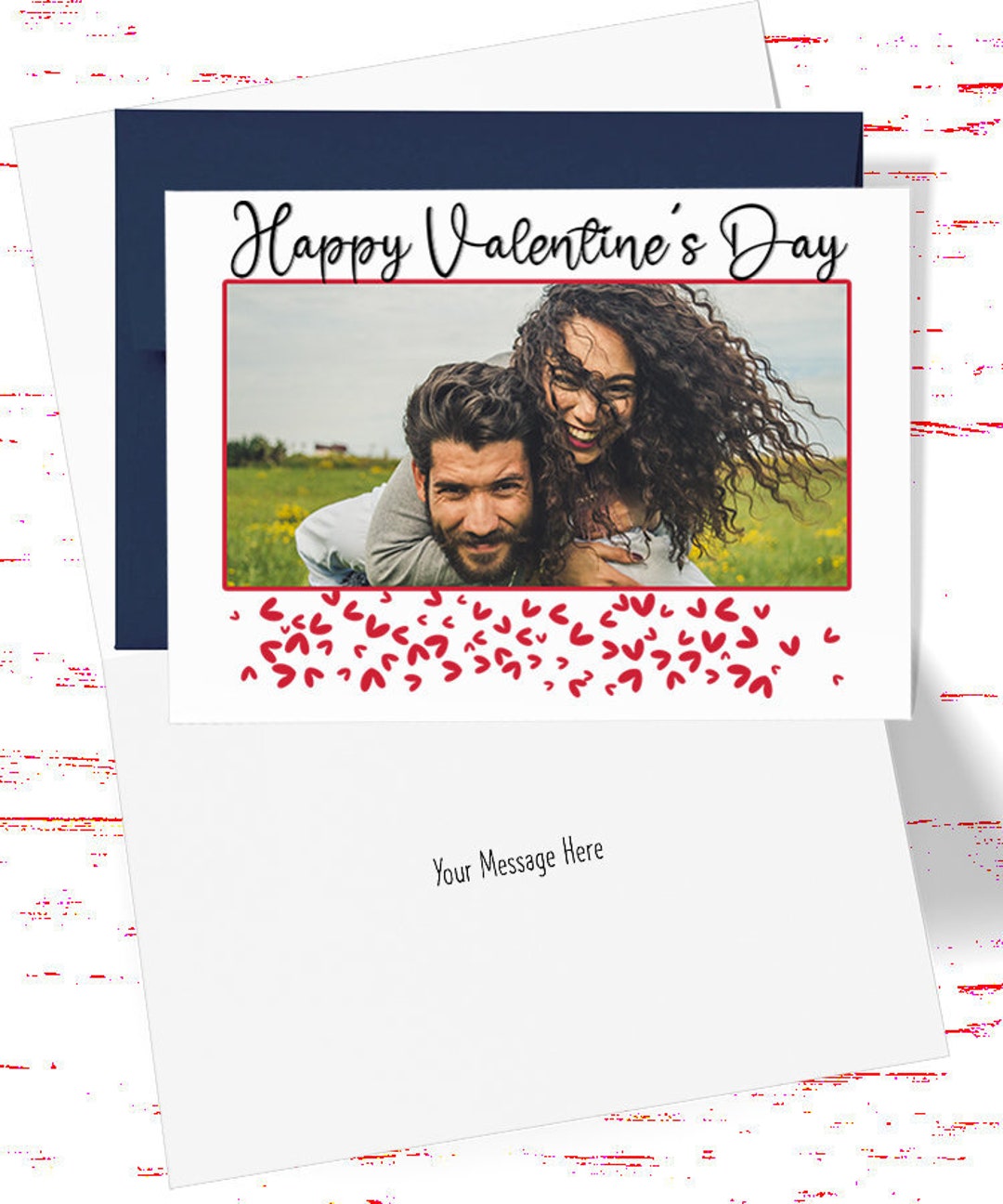 Personalized Photo Valentine's Day Card: Custom 100lb Cardstock - Etsy
