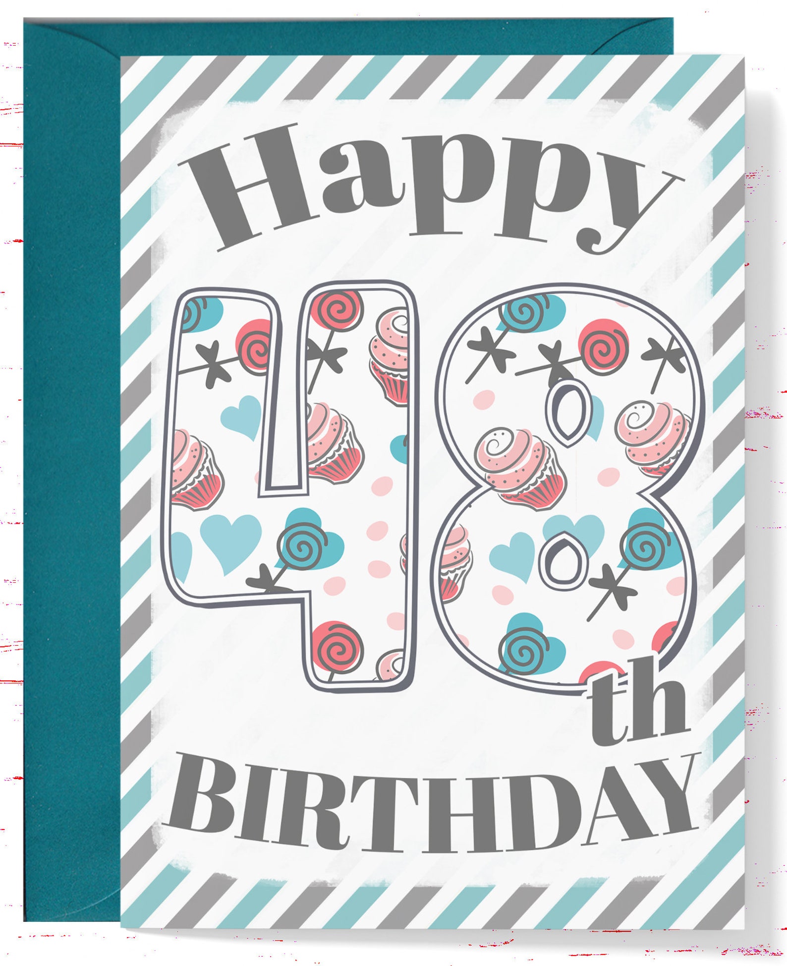 Happy 48th Birthday Card Cute Birthday Card for 48 Year Old - Etsy