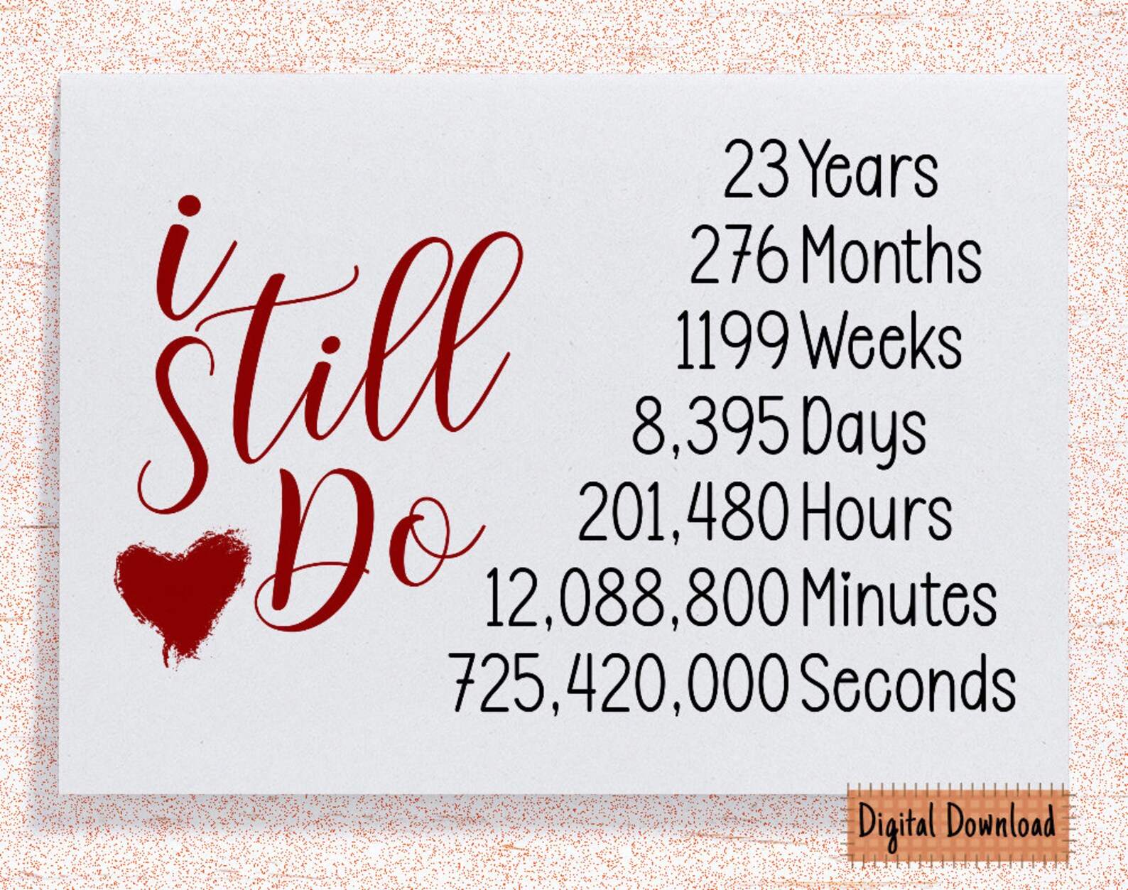 Printable I Still Do 23rd Anniversary Card 23rd Anniversary - Etsy