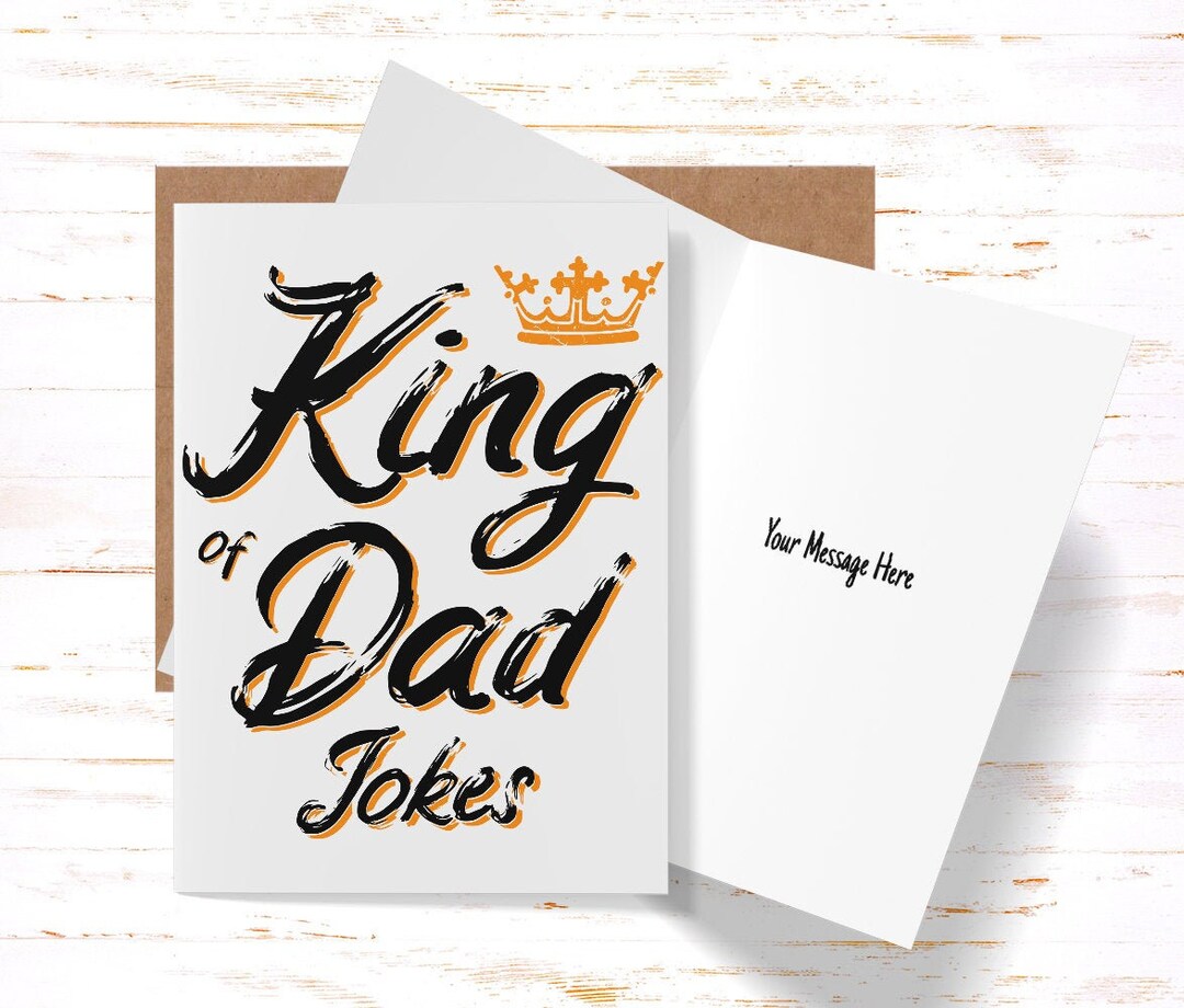 Dad King of Dad Jokes Card, Father's Day Gift for Dad, Funny Card for ...