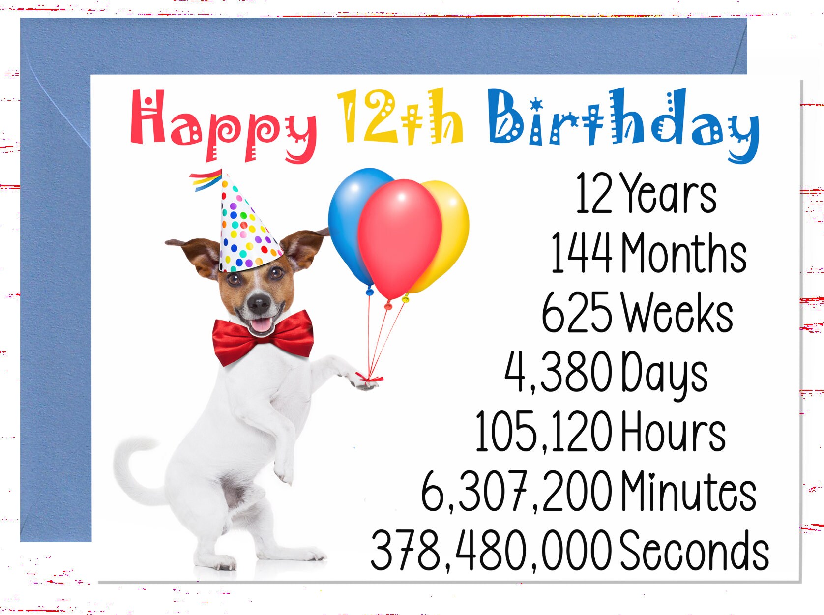 Cute 12th Birthday Card, Time Count Birthday Card for 12th Birthday ...