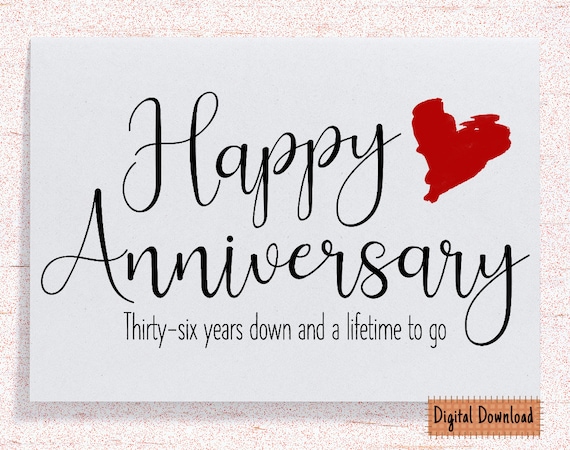 Happy 36th Wedding Anniversary Cake Topper Svg 36th Anniversary Svg