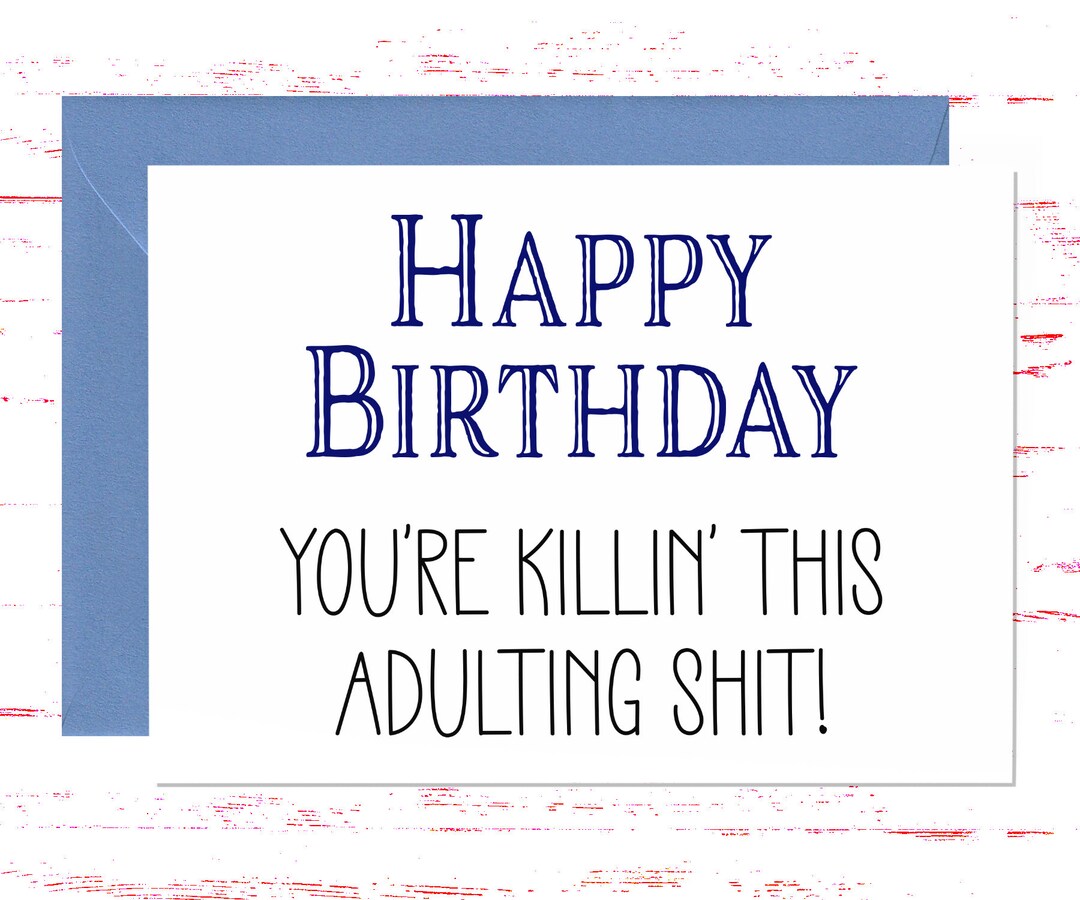 Funny Adulting Birthday Day Card for Her or Him, Birthday Card for ...