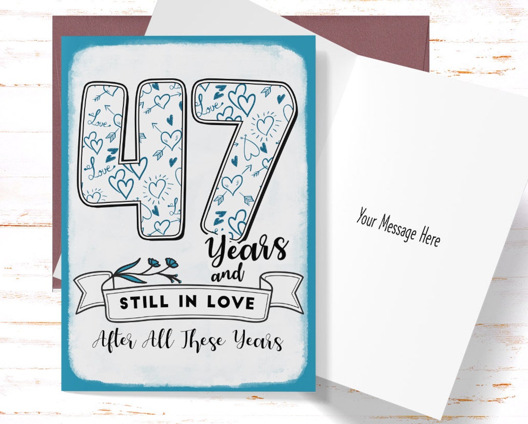 47th Anniversary Card: Still in Love, Husband or Wife - Etsy