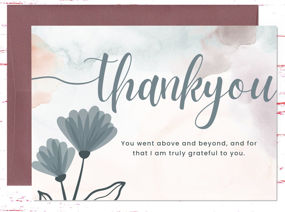 Grateful for You, Appreciation Card, General Thank You Card, Floral ...