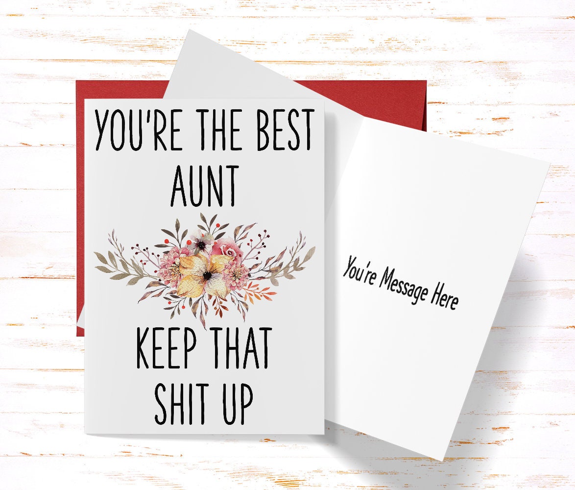 Funny Card for Aunt, Birthday Card for Aunt, Greeting Card for Aunt ...