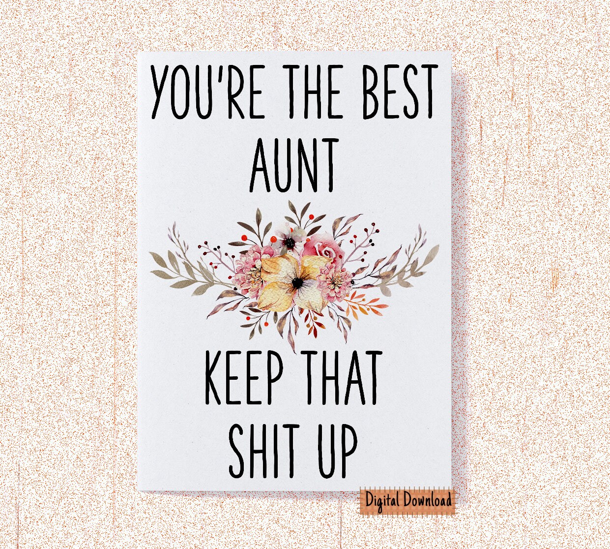 Printable Funny Card for Aunt, Birthday Card for Aunt, Greeting Card ...