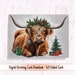 Printable Christmas Card Cute Highland Cow With Christmas - Etsy