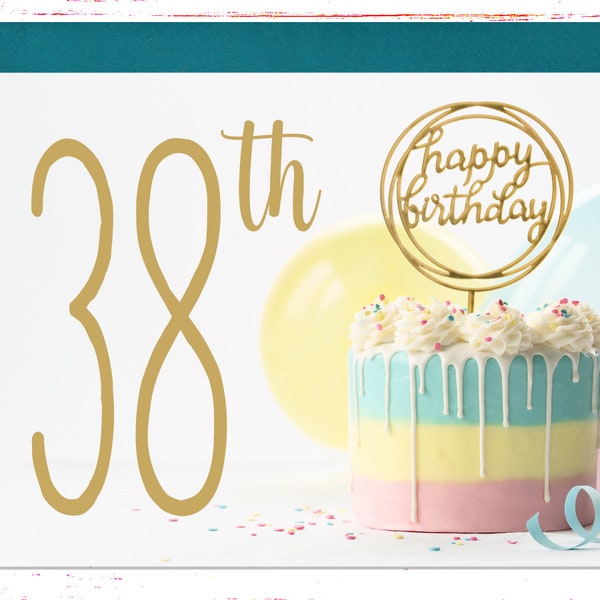 38th Birthday Cake - Etsy