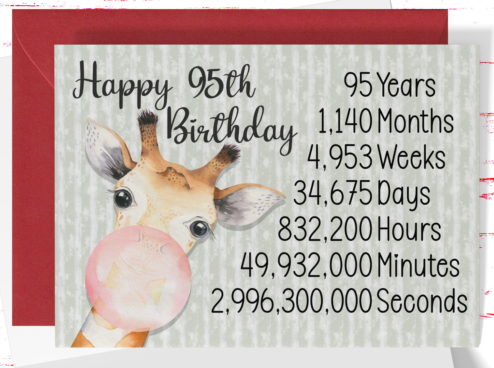 95th Birthday Card for Her Time Count Birthday Card for 95th | Etsy