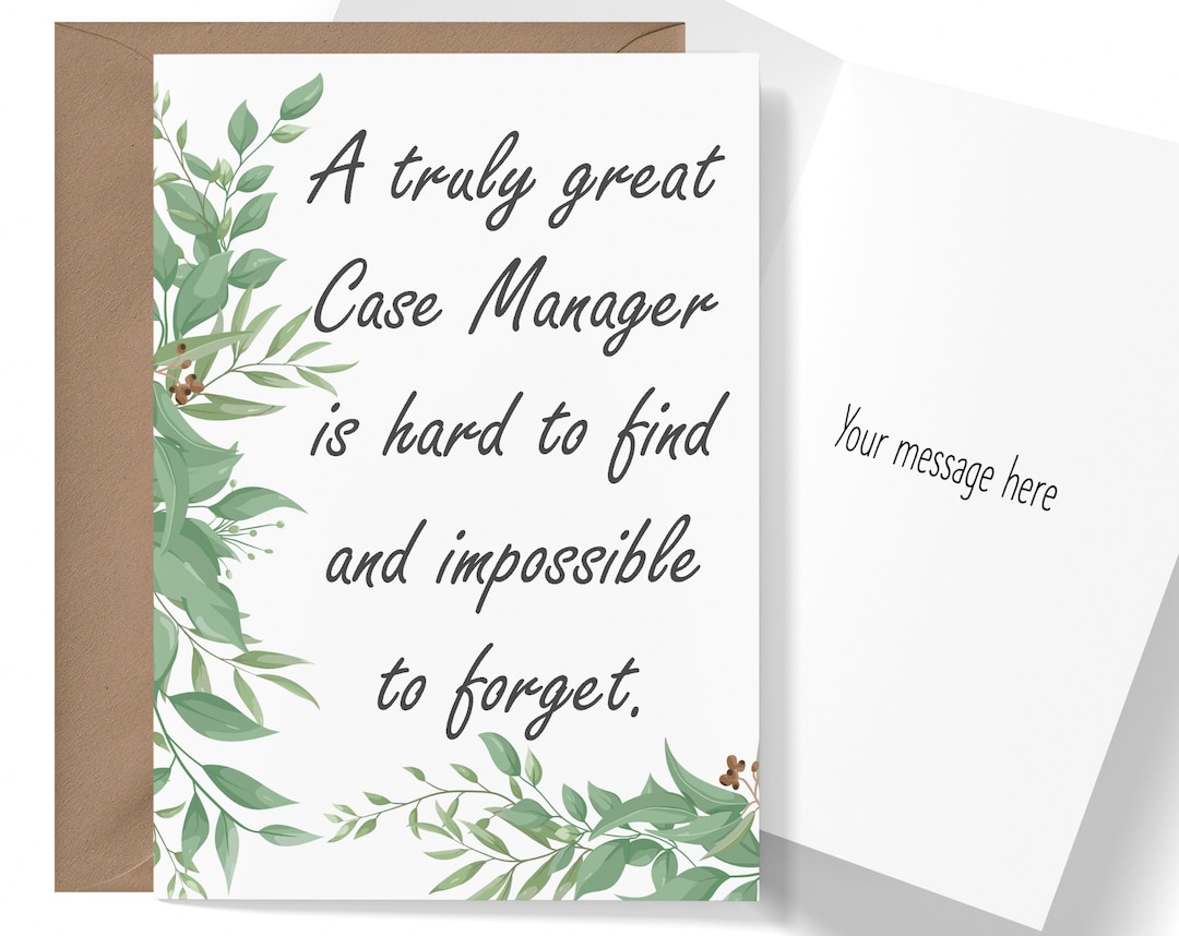 Case Manager Birthday Greeting Card, Thank You Card for Case Manager ...