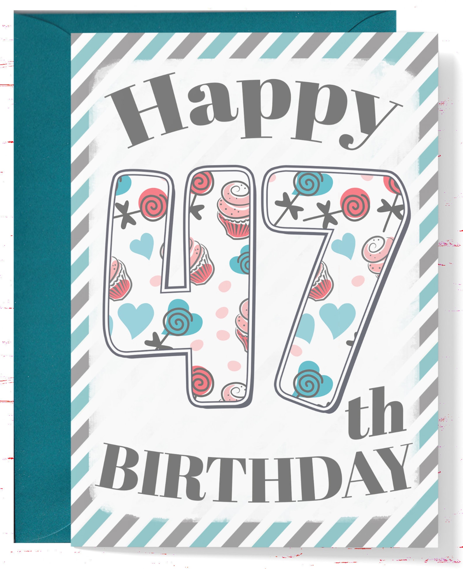 Happy 47th Birthday Card Cute Birthday Card for 47 Year Old - Etsy