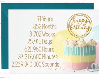 71 Year Old Birthday Card - Etsy