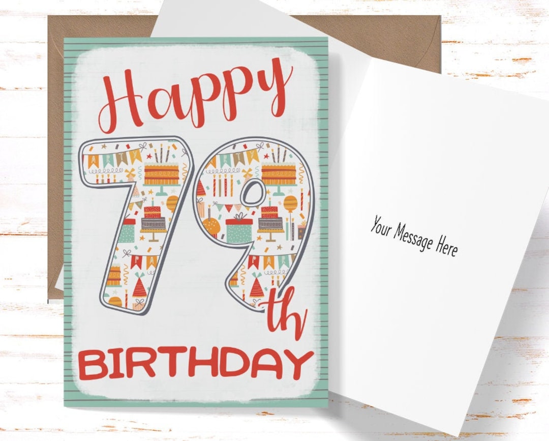 Happy 79th Birthday Card for Her Birthday Card for 79th - Etsy