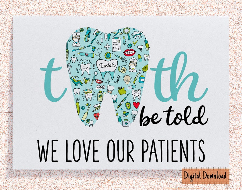 Printable Dental Appreciation Card: Tooth Design (digital Download) - Etsy