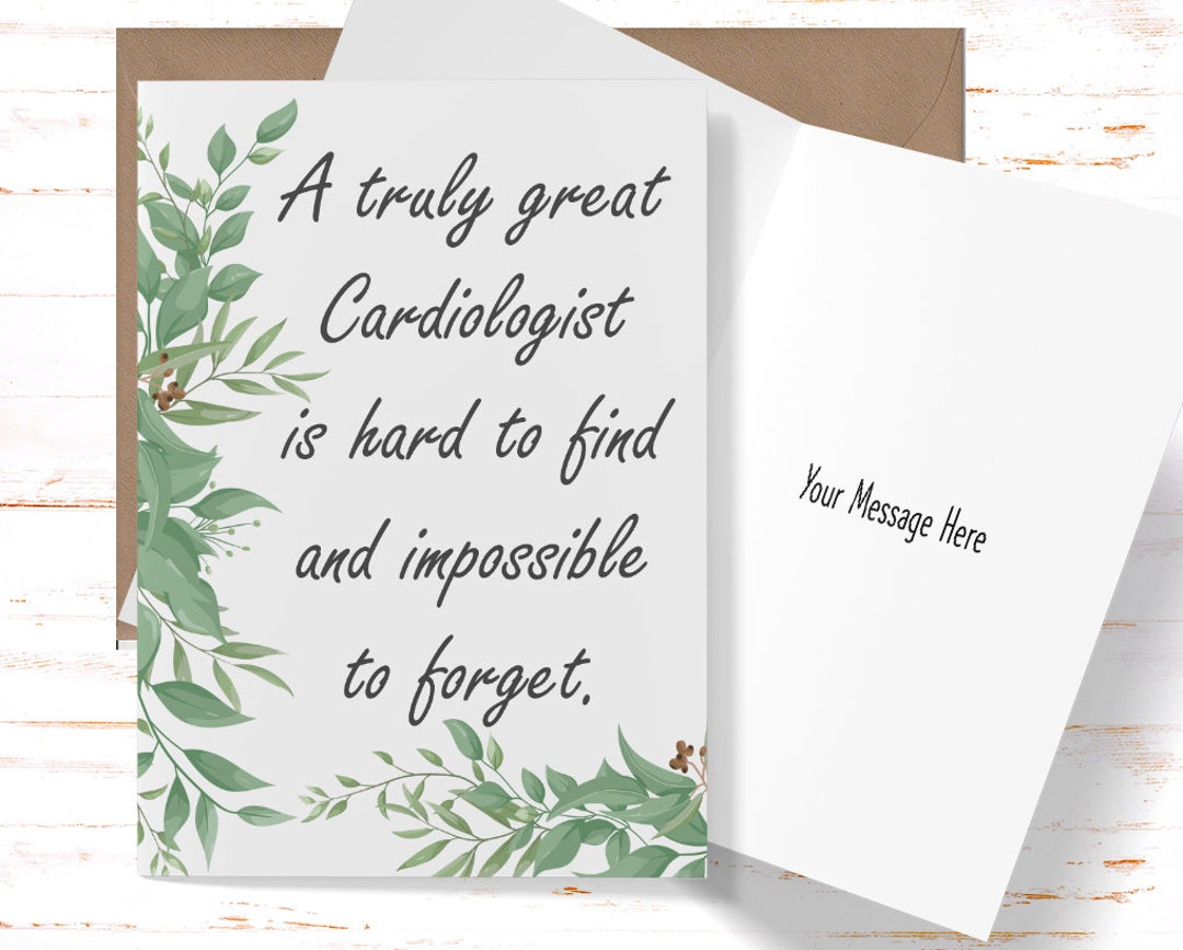 Cardiologist Card, Thank You Card for Cardiologist - Etsy