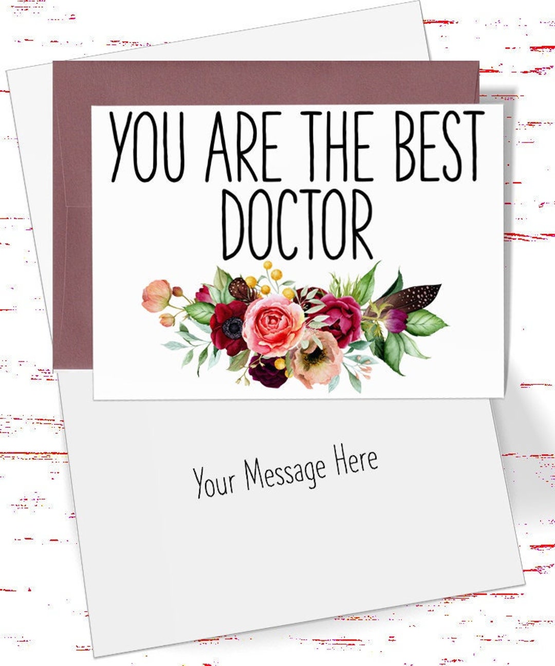 Doctor Thank You Card: Floral Appreciation Gift - Etsy