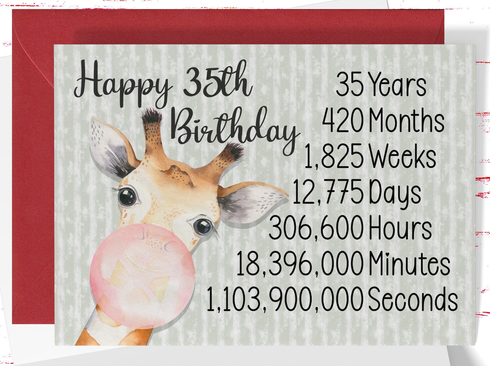 35th Birthday Card Cute 35th Birthday Greeting Card Funny - Etsy