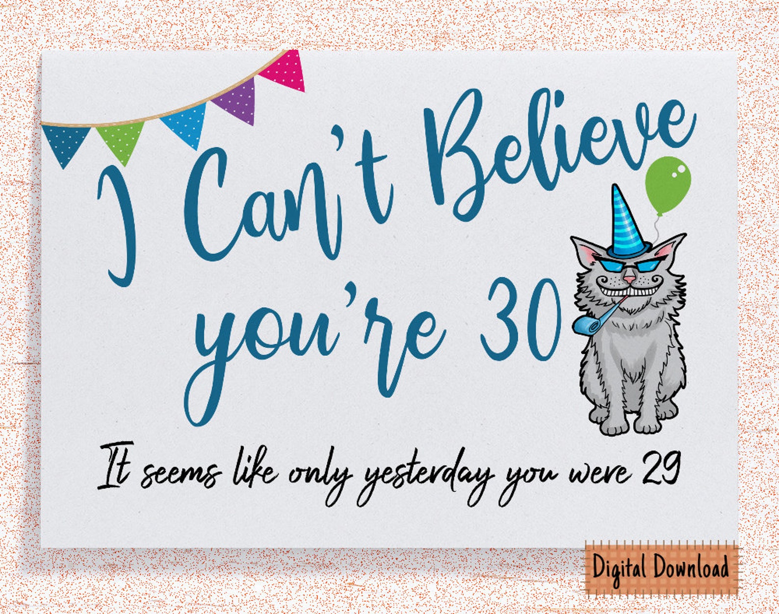 Printable Funny 30th Birthday Card for Her Sarcastic Birthday | Etsy