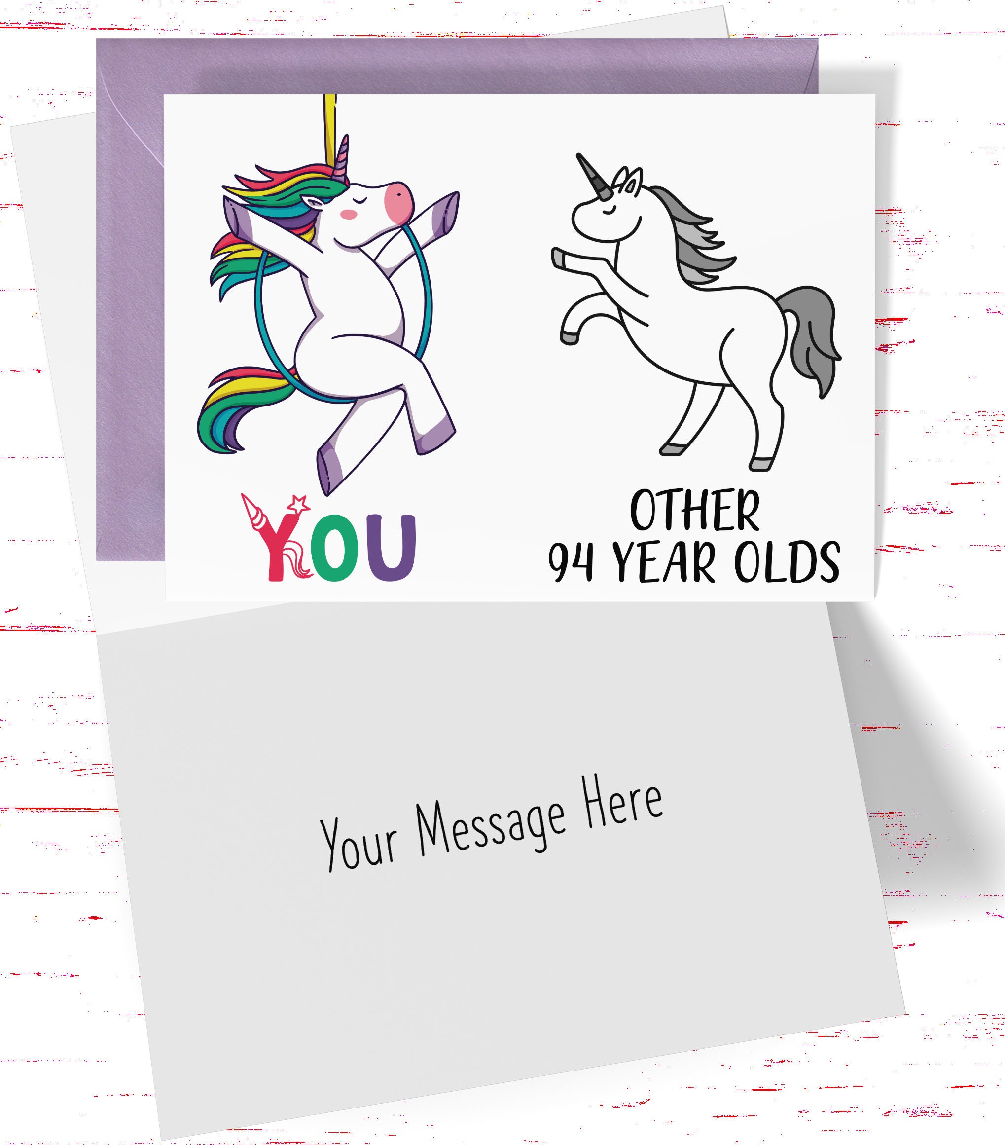 94th Birthday Card for Her Unicorn Birthday Card for 94th - Etsy